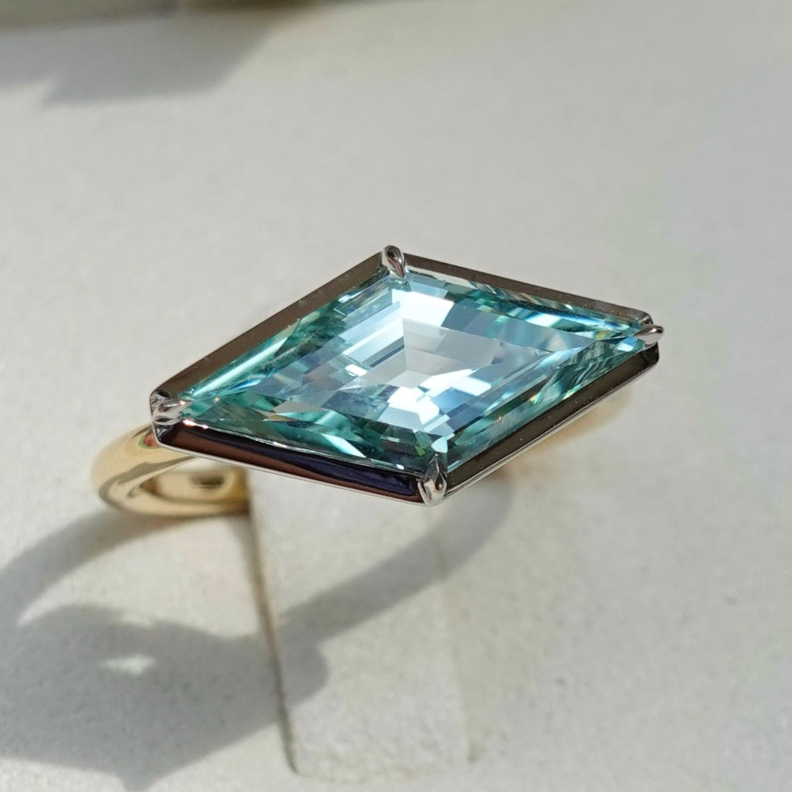Collet Ring - Neon Beryl – Gemobsessed